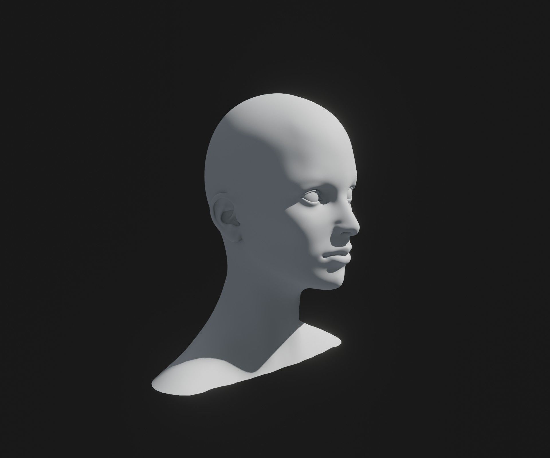 3D model Female Head Base Mesh 3D Model Animated with Facial ...
