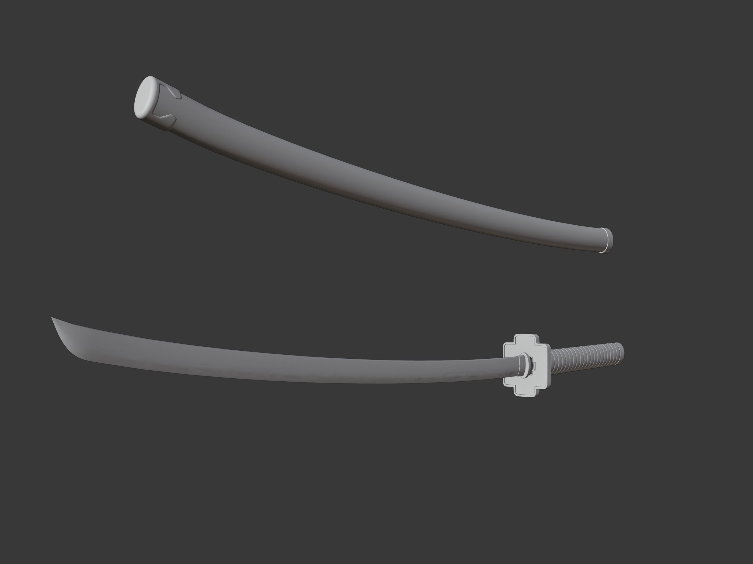 Yoriichi Sword - Demon Slayer kimetsu no yaiba Low-poly 3D model 3D ...