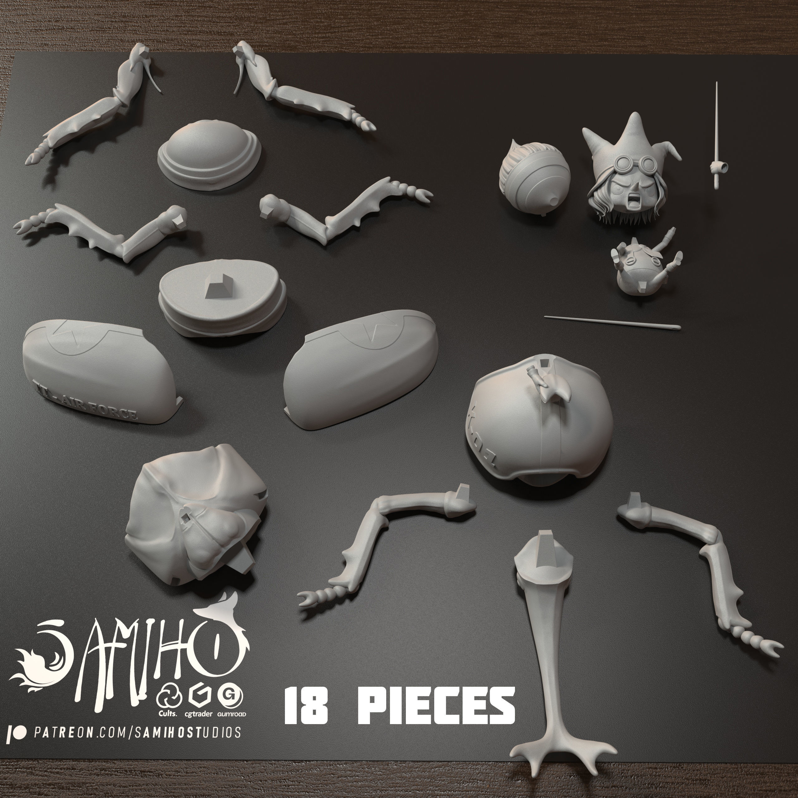 Samiho Studios - Tontatta Leo and Kabu - STLs ready for printing 3D ...