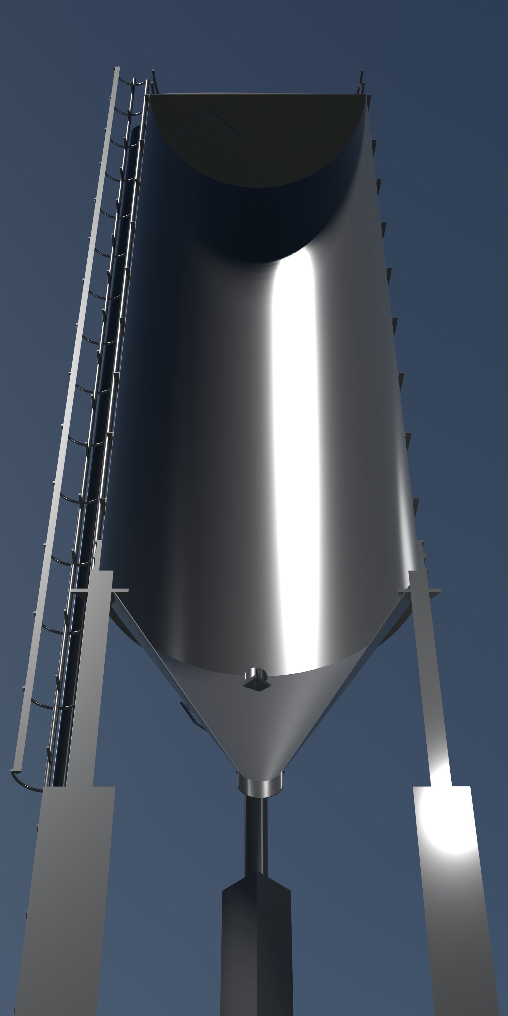 Silo in draft section cut 3D model | CGTrader