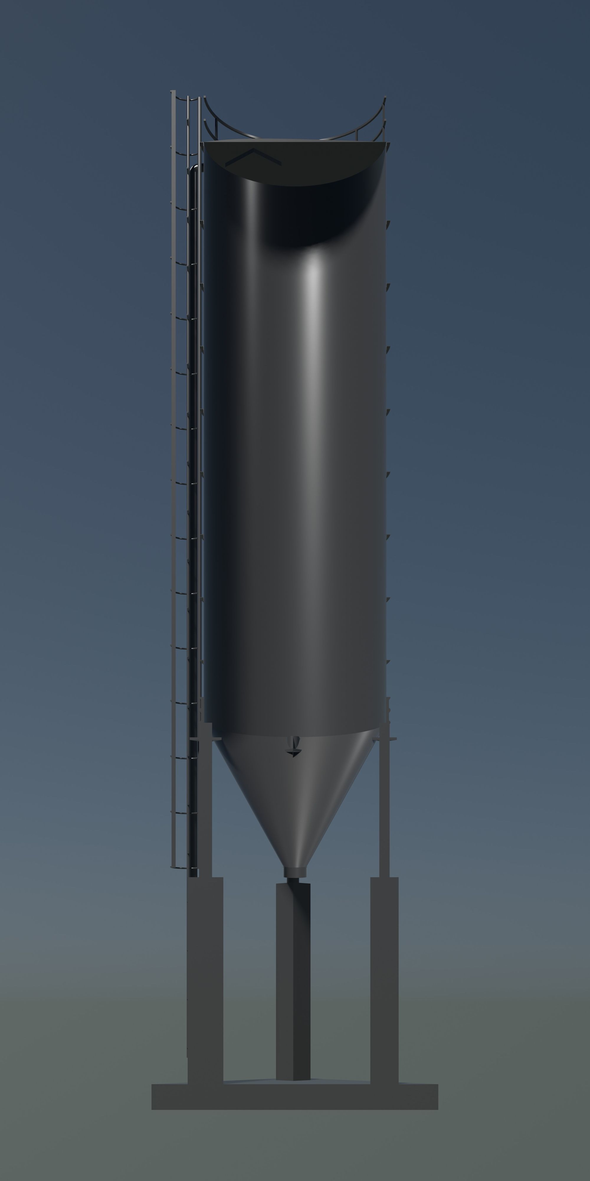 Silo in draft section cut 3D model | CGTrader