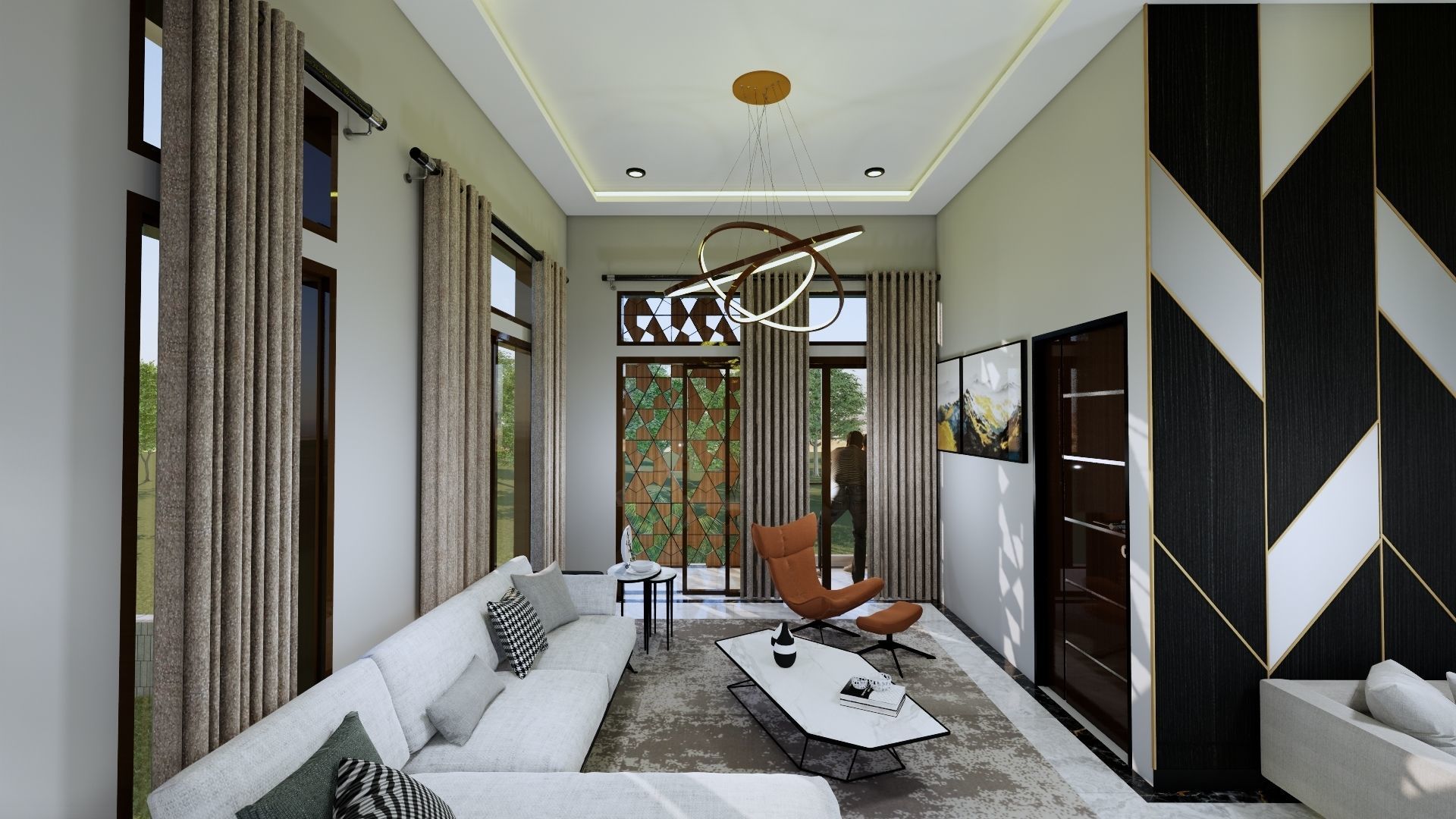 3D model 2 Floor Minimalist House Design Full Interior VR / AR / low ...