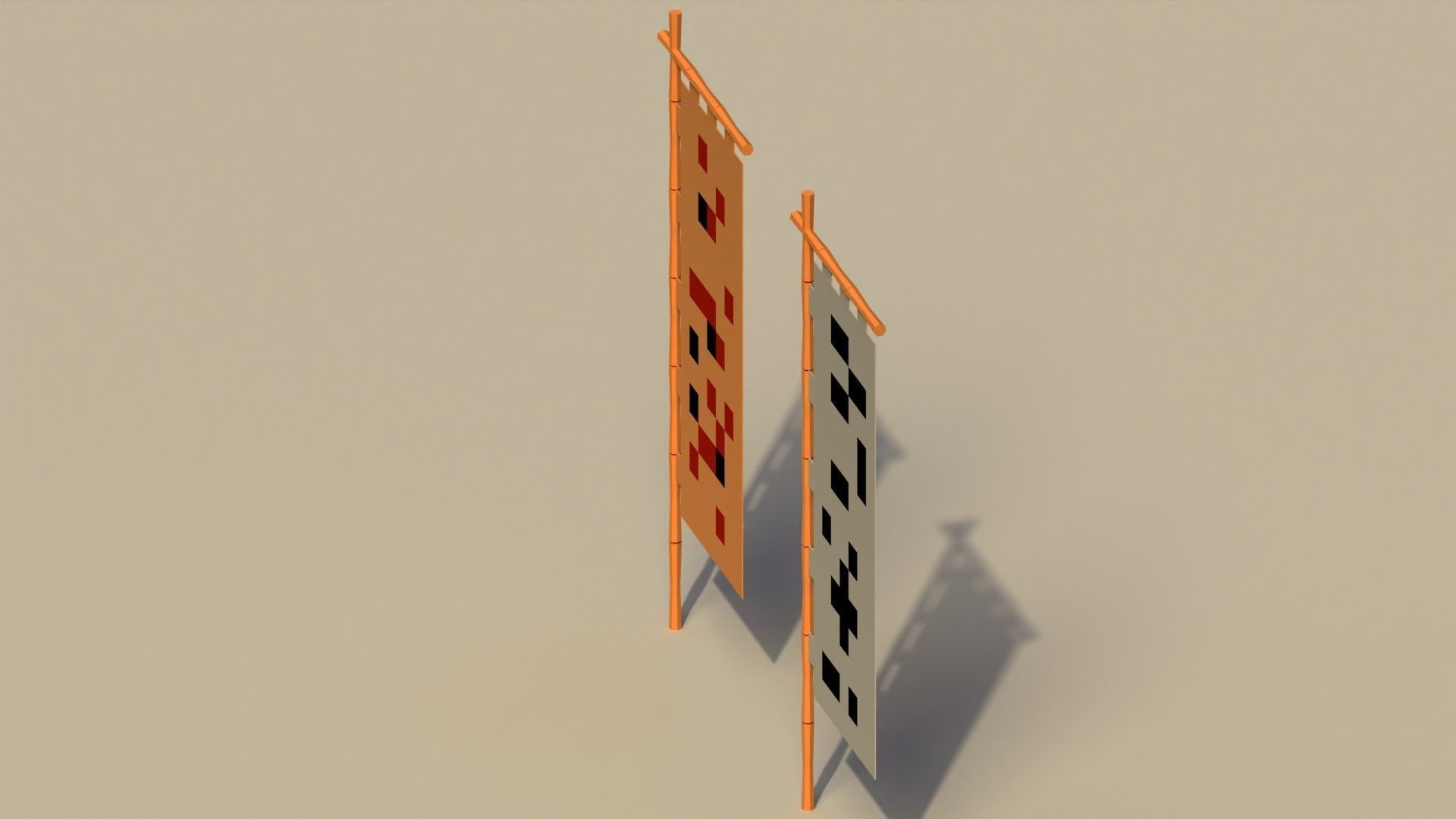 3D model Low Poly Japanese Traditional Flags VR / AR / low-poly | CGTrader