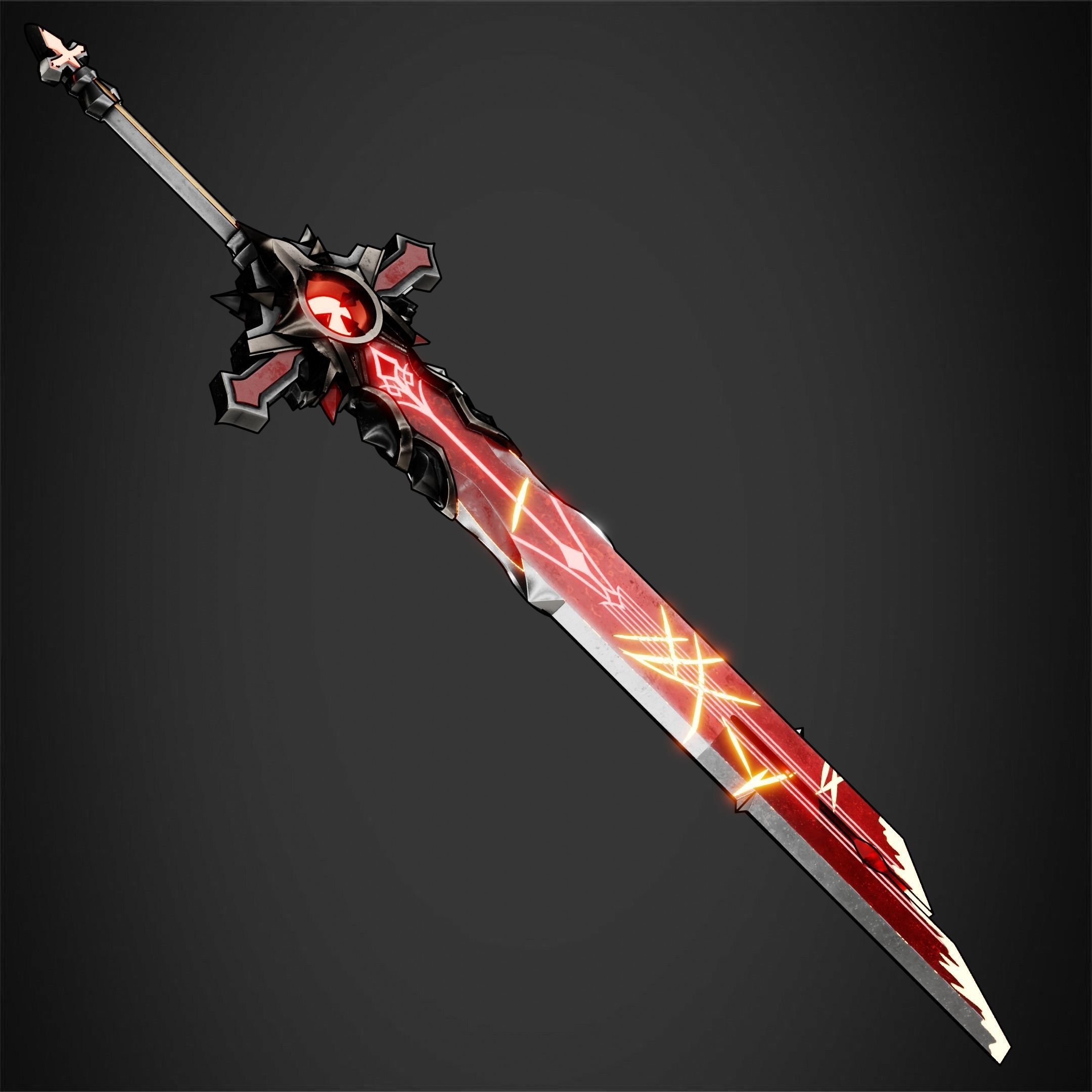 Genshin Impact Wolf Gravestone Sword for Cosplay 3D model 3D printable ...