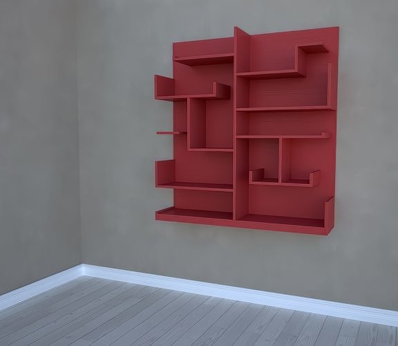 3D model RED Shelf VR / AR / low-poly | CGTrader