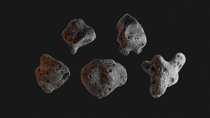 Detailed asteroid space rocks high-poly set 5 3D model | CGTrader