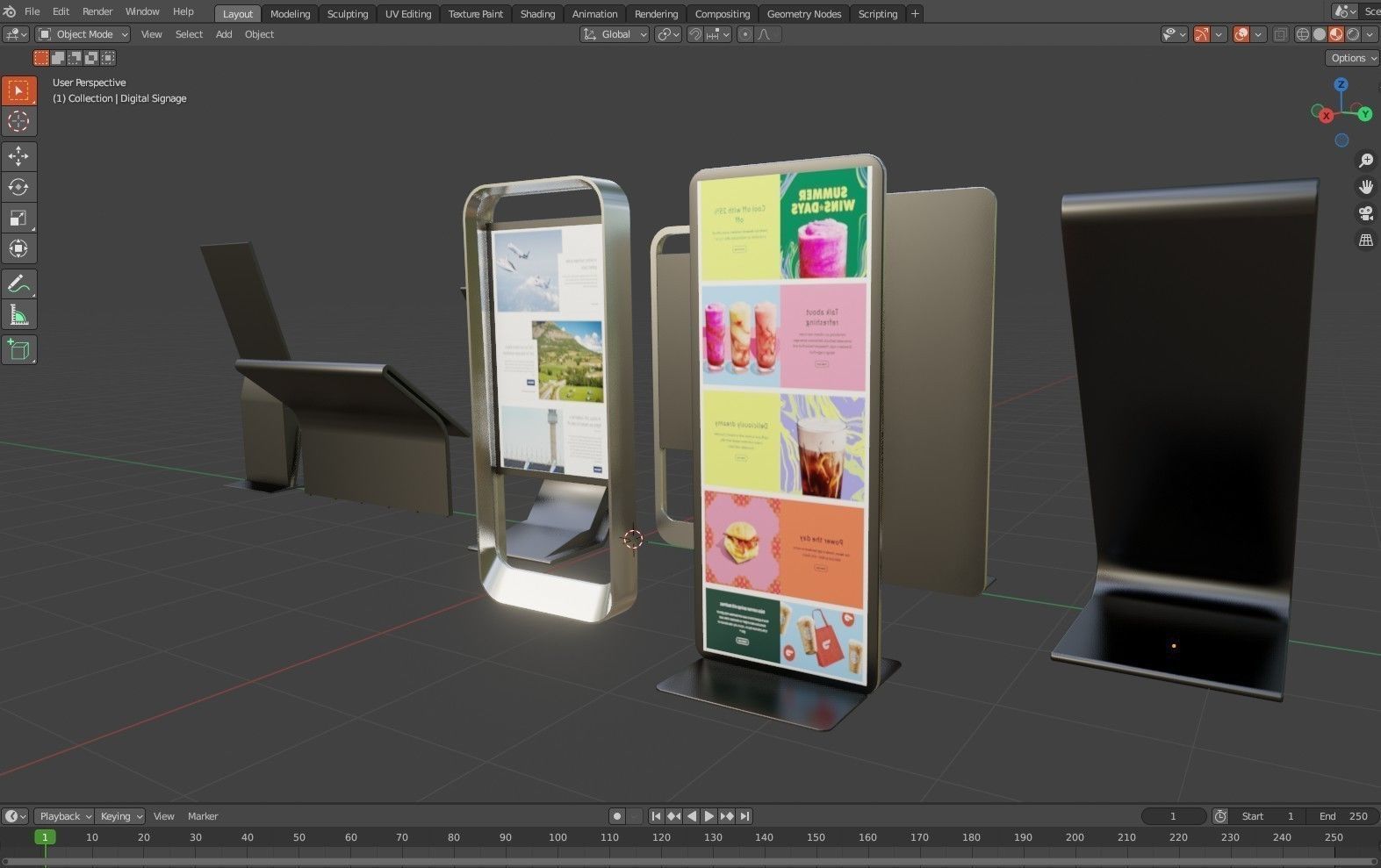 3D model Digital Signage Pack VR / AR / low-poly | CGTrader