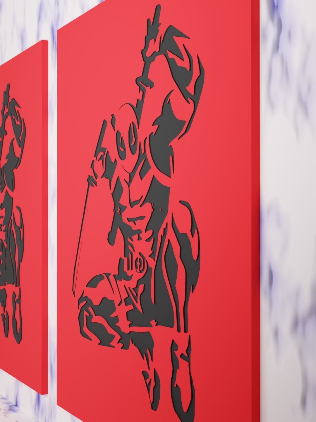 DEADPOOL WALL ART- 3D WALL ART free 3D model | CGTrader