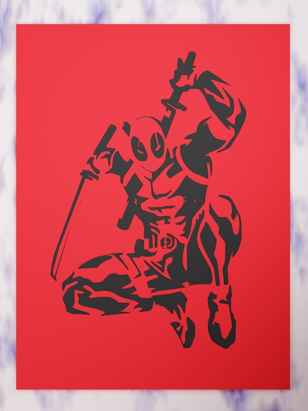 DEADPOOL WALL ART- 3D WALL ART free 3D model | CGTrader