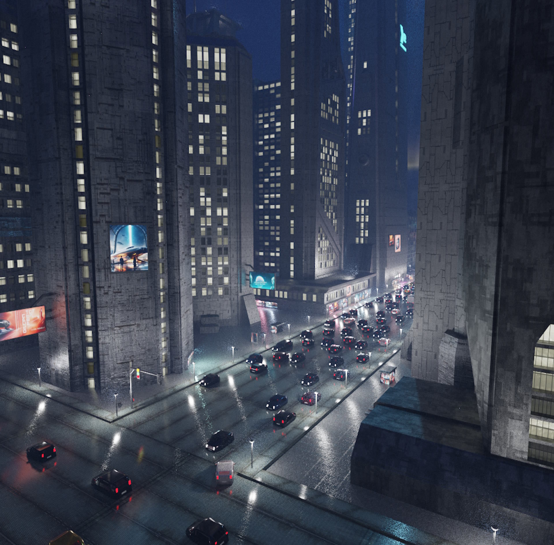 Cyberpunk City Scene - Blender - 50 Buildings with materials 3D model ...