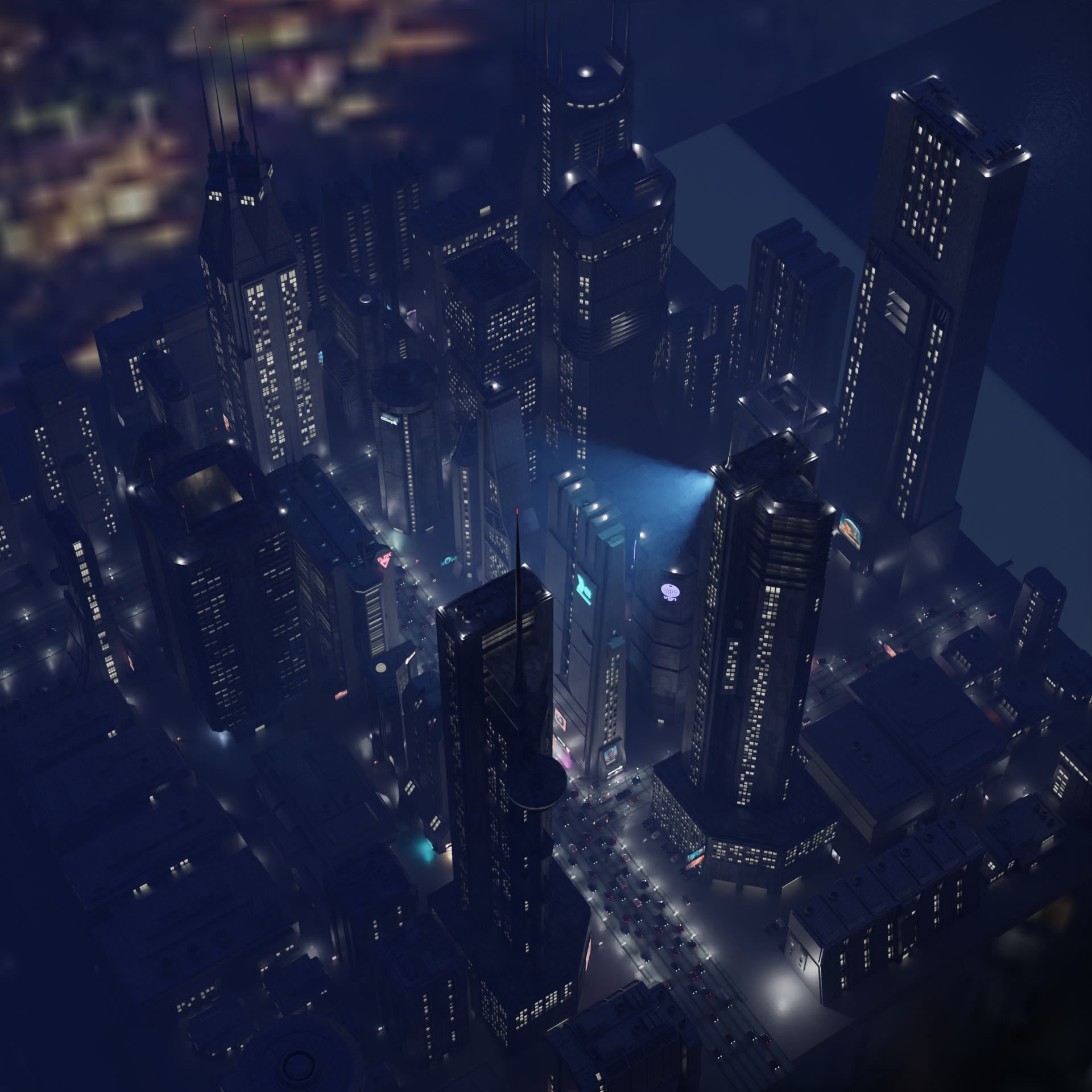 Cyberpunk City Scene - Blender - 50 Buildings with materials 3D model ...