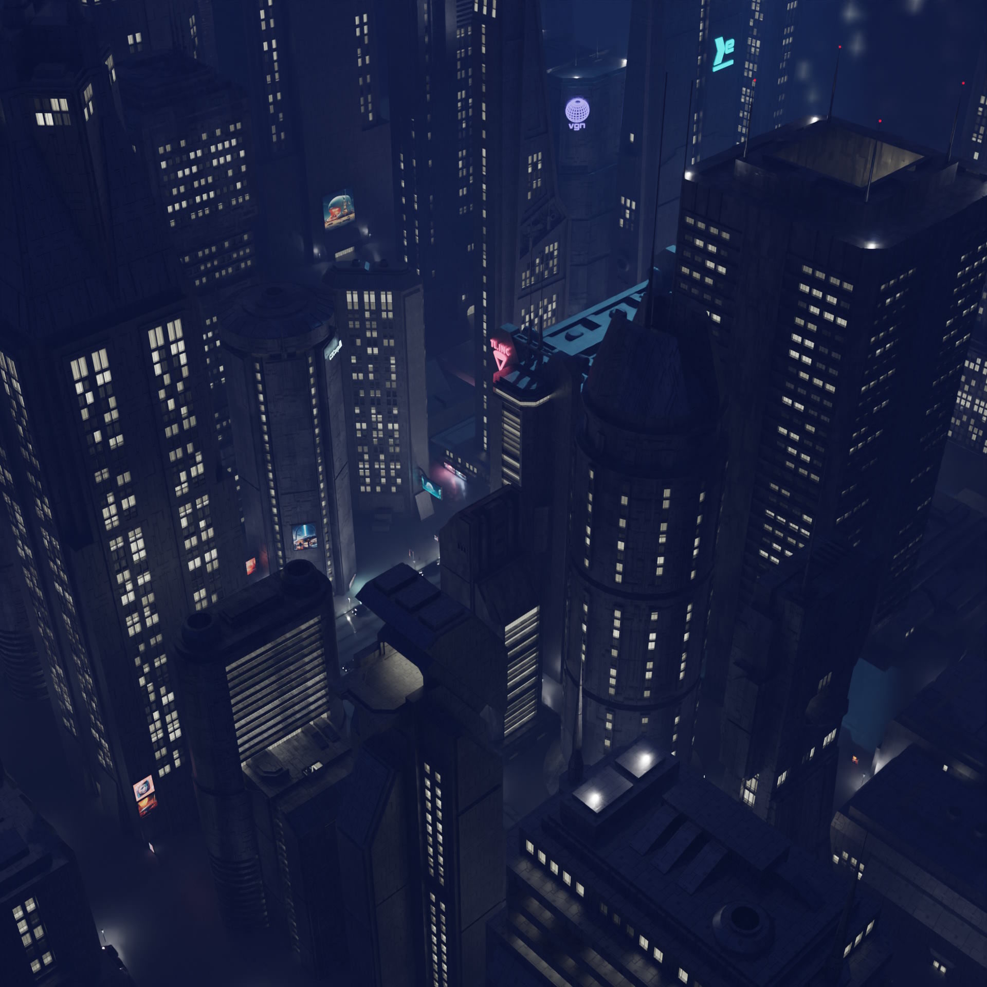 Cyberpunk City Scene - Blender - 50 Buildings with materials 3D model ...
