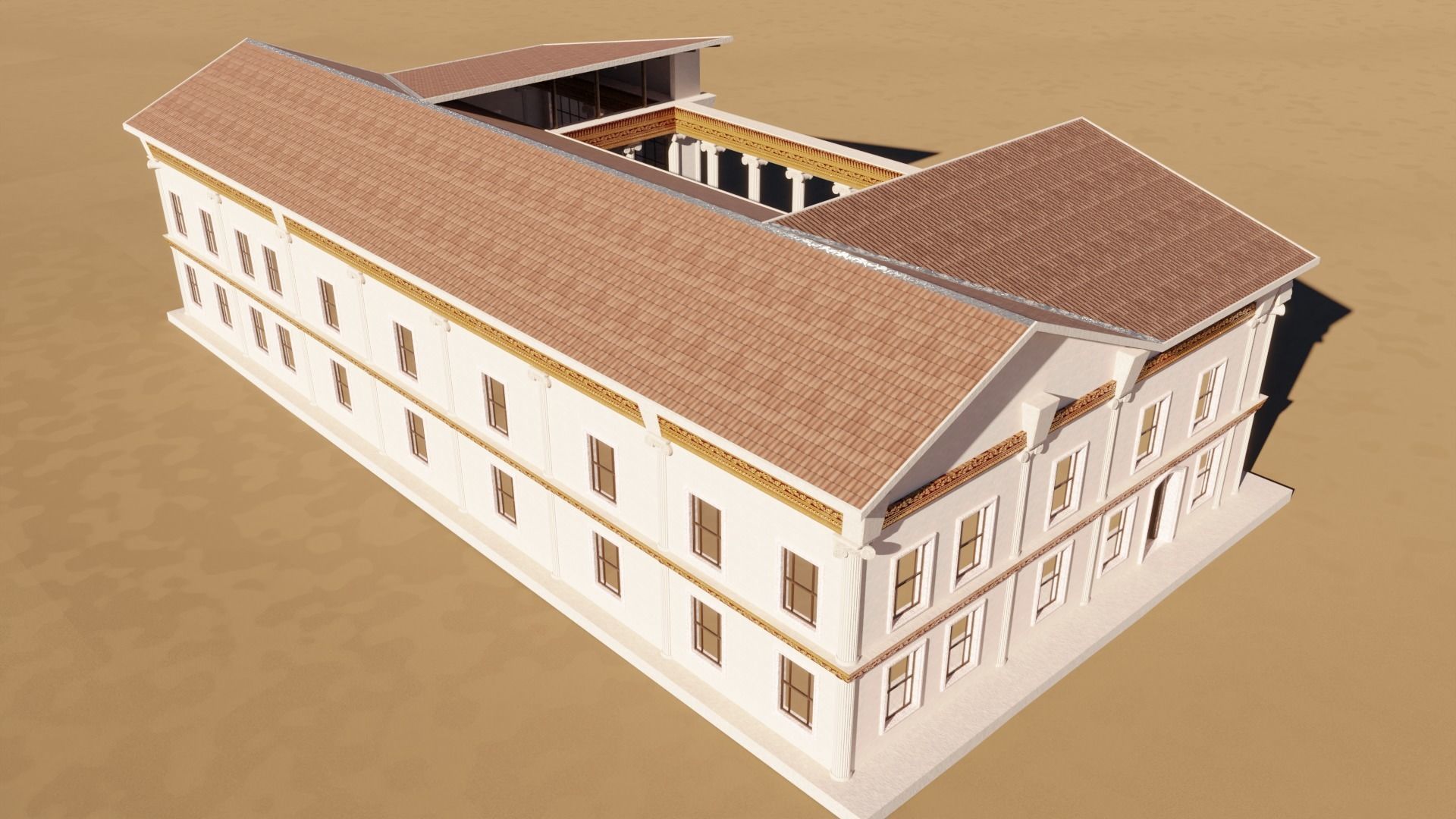 3D model Ancient Roman Government Building VR / AR / low-poly | CGTrader