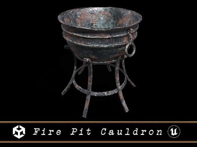 3D model Old Metal Medieval Fire Pit Cauldron VR / AR / low-poly | CGTrader