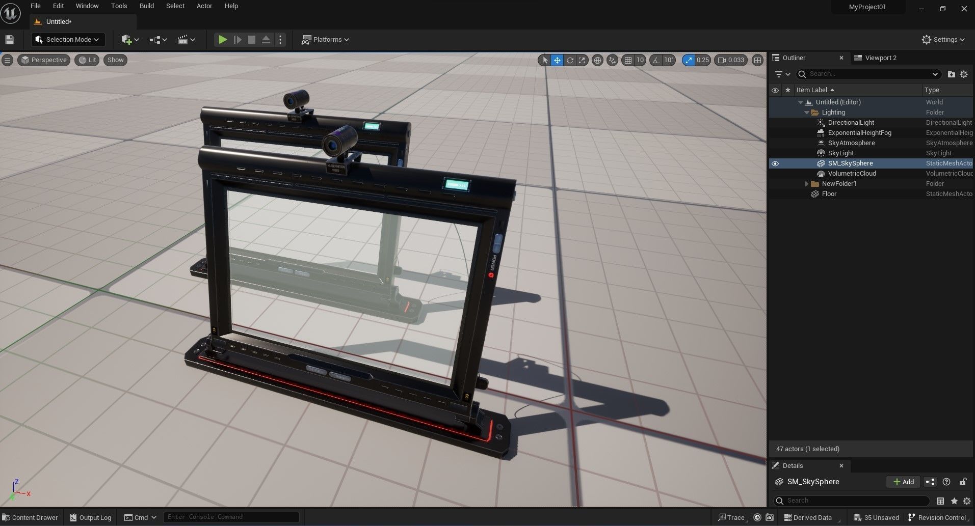 3D model Sci-Fi Display Monitor Screen with Cam VR / AR / low-poly ...