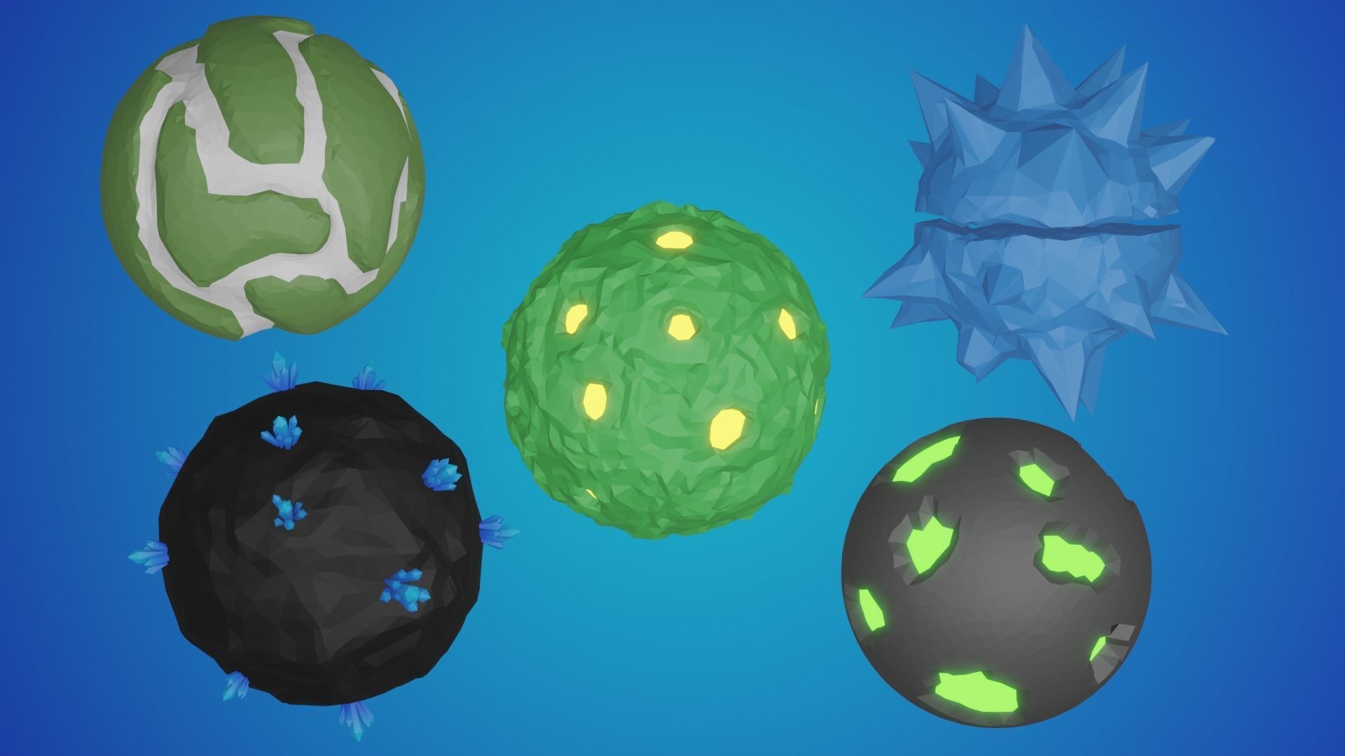 3D model LowPoly Planets Pack VR / AR / low-poly | CGTrader