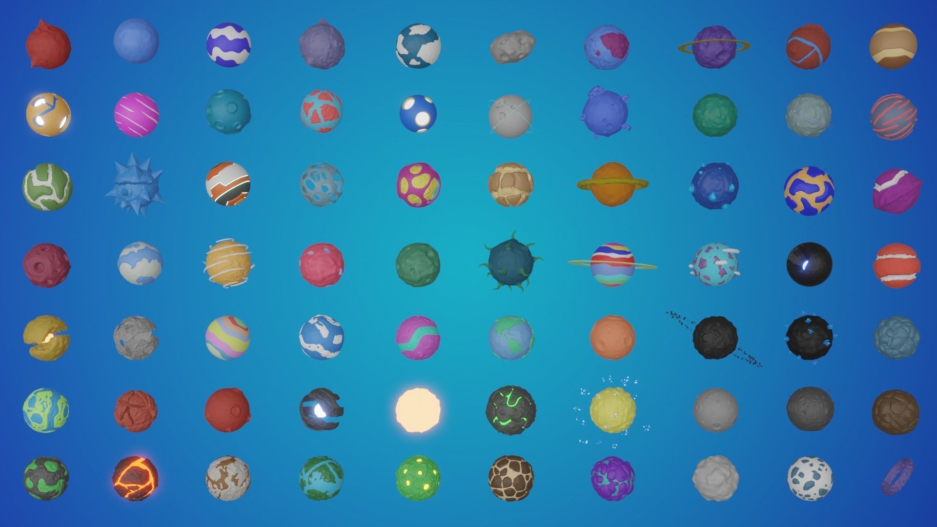 3D model LowPoly Planets Pack VR / AR / low-poly | CGTrader