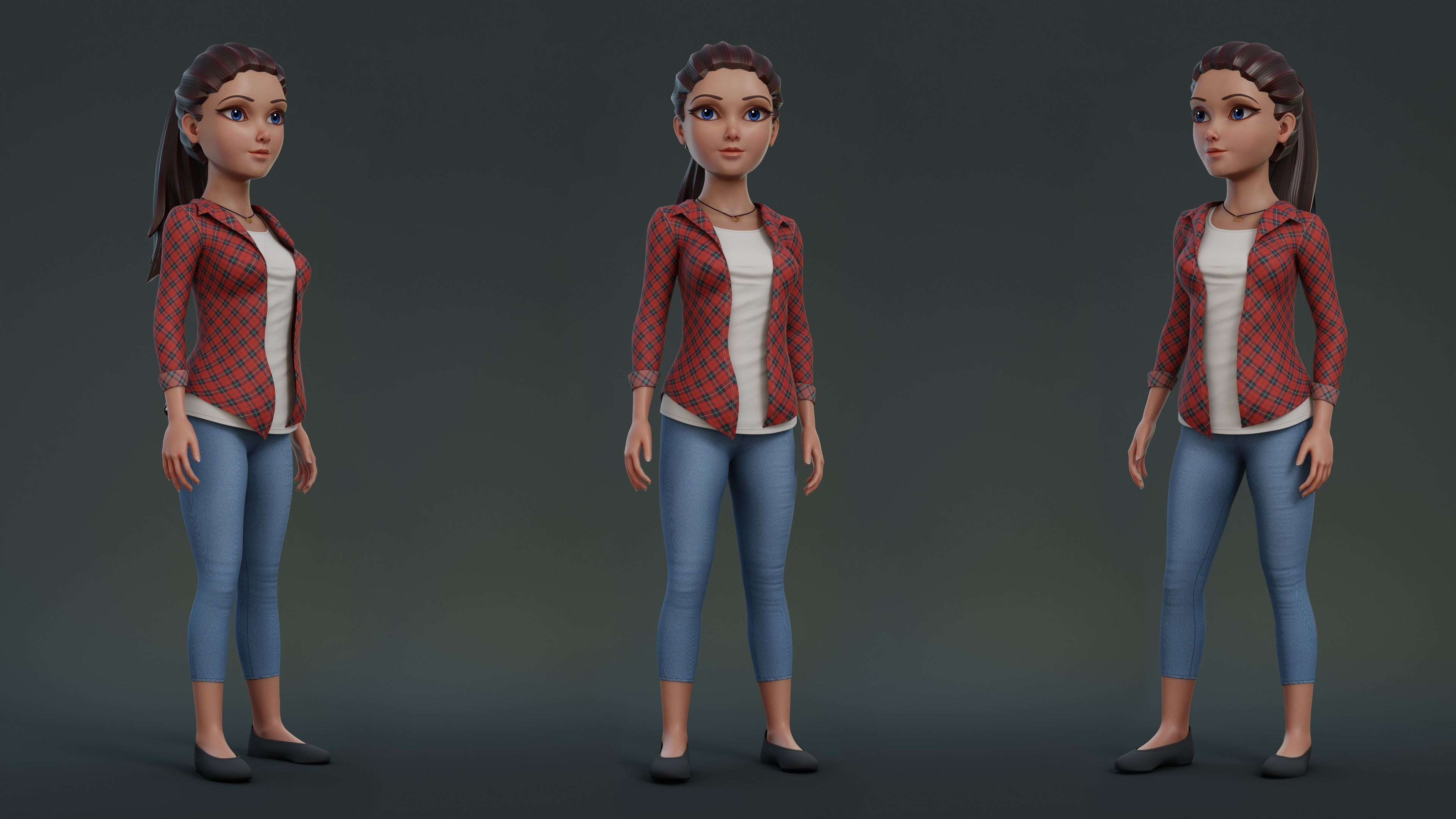 Stylized Pony Girl 3D model rigged | CGTrader