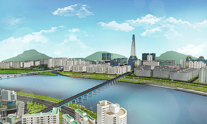 Han River View 3D model | CGTrader