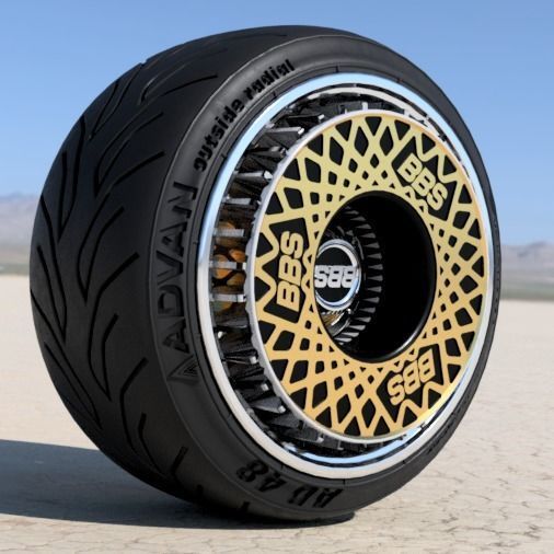 BBS E50 WITH AERO TURBOFAN RIM COVER 17INCH FOR SCALE MODELS 3D model ...