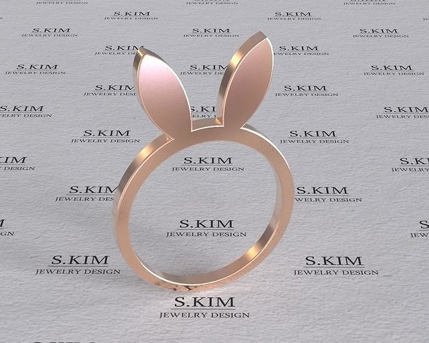 Rabbit ears ring 3D model 3D printable | CGTrader