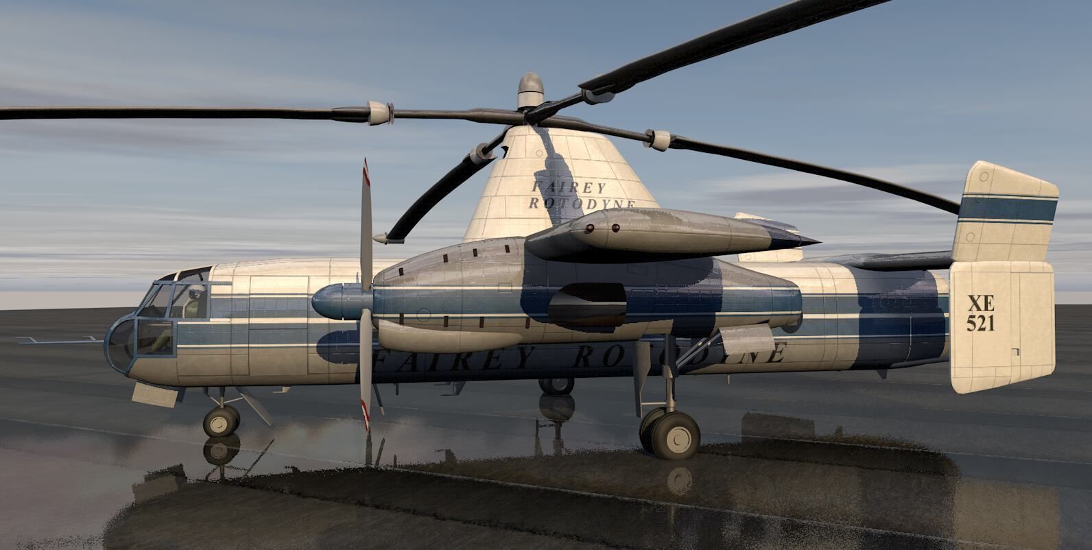 Fairey Rotodyne 3D model | CGTrader