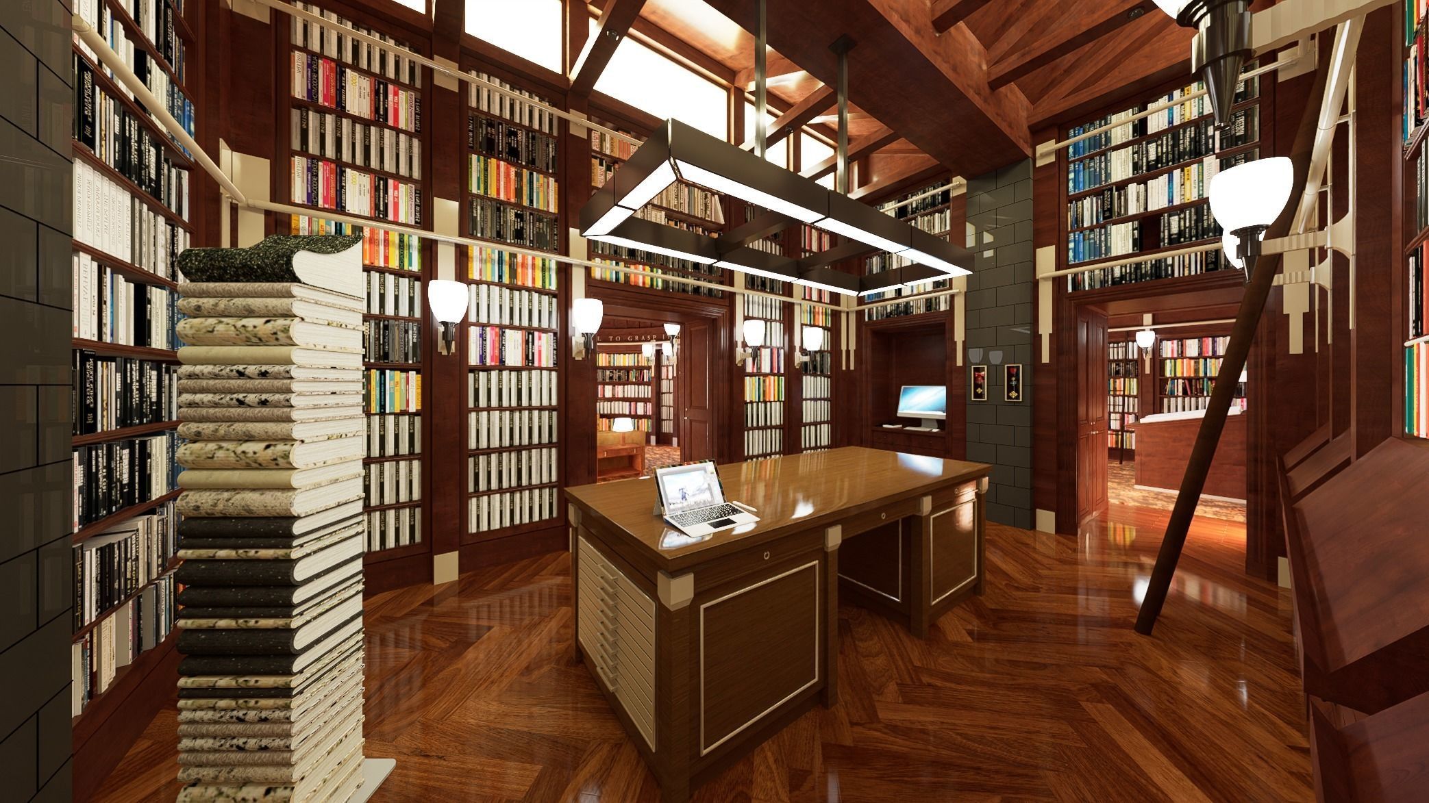 Old library European style library 3D model | CGTrader
