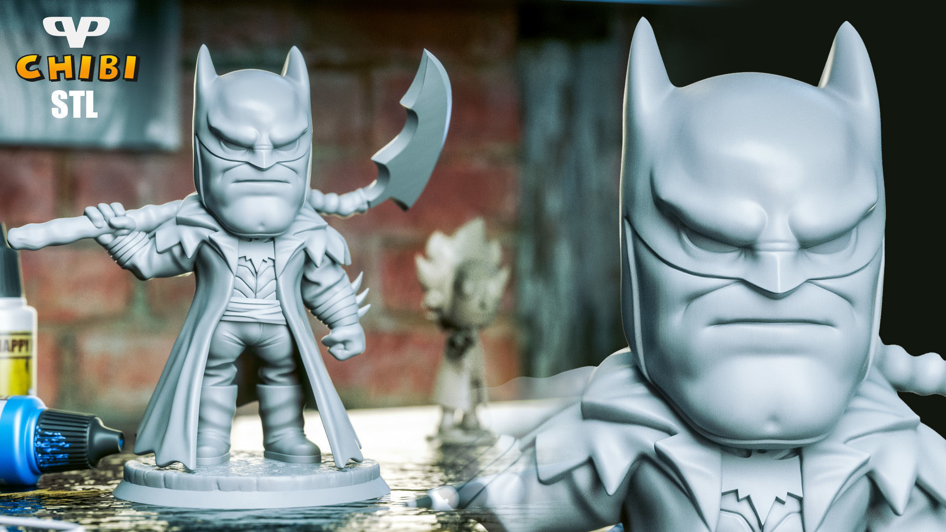 Batman Death Metal Chibi STL for 3D Printing ChibiSTL 3DXM 3D model 3D ...