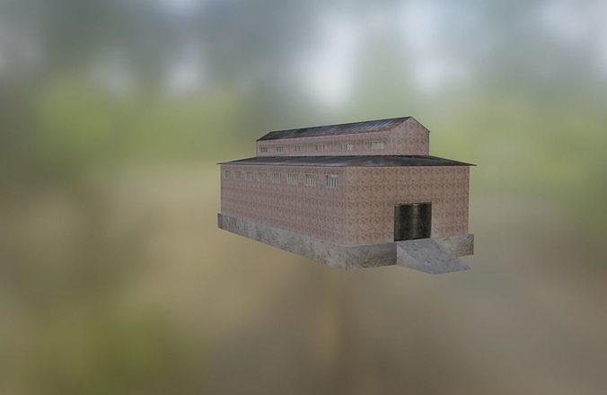 Brick Industrial Factory Building free VR / AR / low-poly 3D model ...