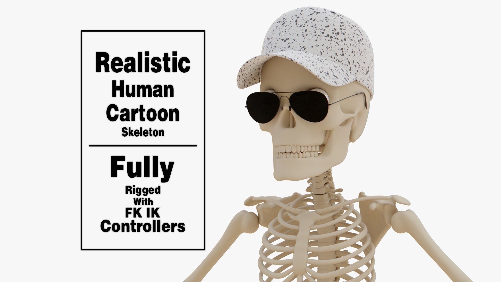 Human Cartoon Skeleton Stylized 3D model animated rigged | CGTrader
