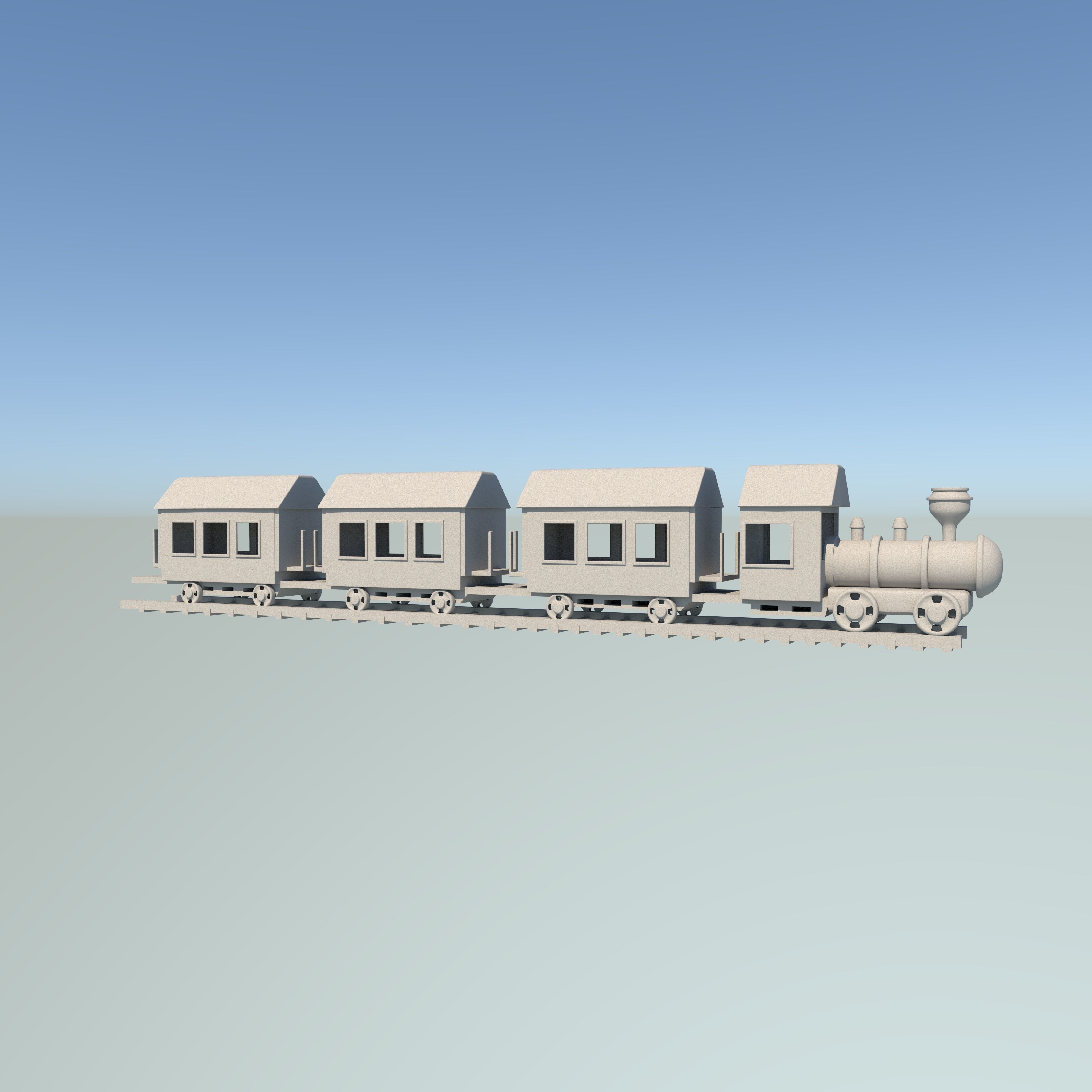 3D model train VR / AR / low-poly | CGTrader