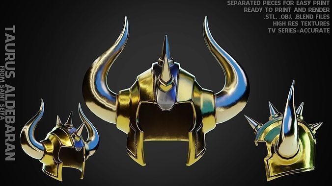 Saint Seiya Taurus Aldebaran Helmet for Cosplay 3D model 3D printable | CGTrader