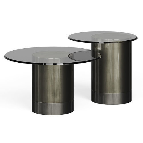 Reflex Tau 40 Steel Vetro Coffee Table 3D model | CGTrader