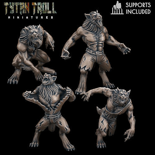 Werewolf Pack - Pre-Supported 3D model 3D printable | CGTrader