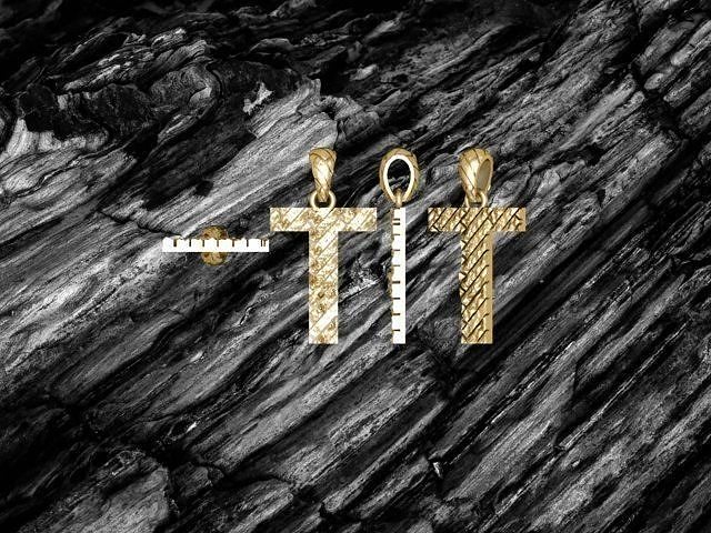 T Letter Alphabet Tiles Texture Pendant 3D Print Model 3D model 3D ...