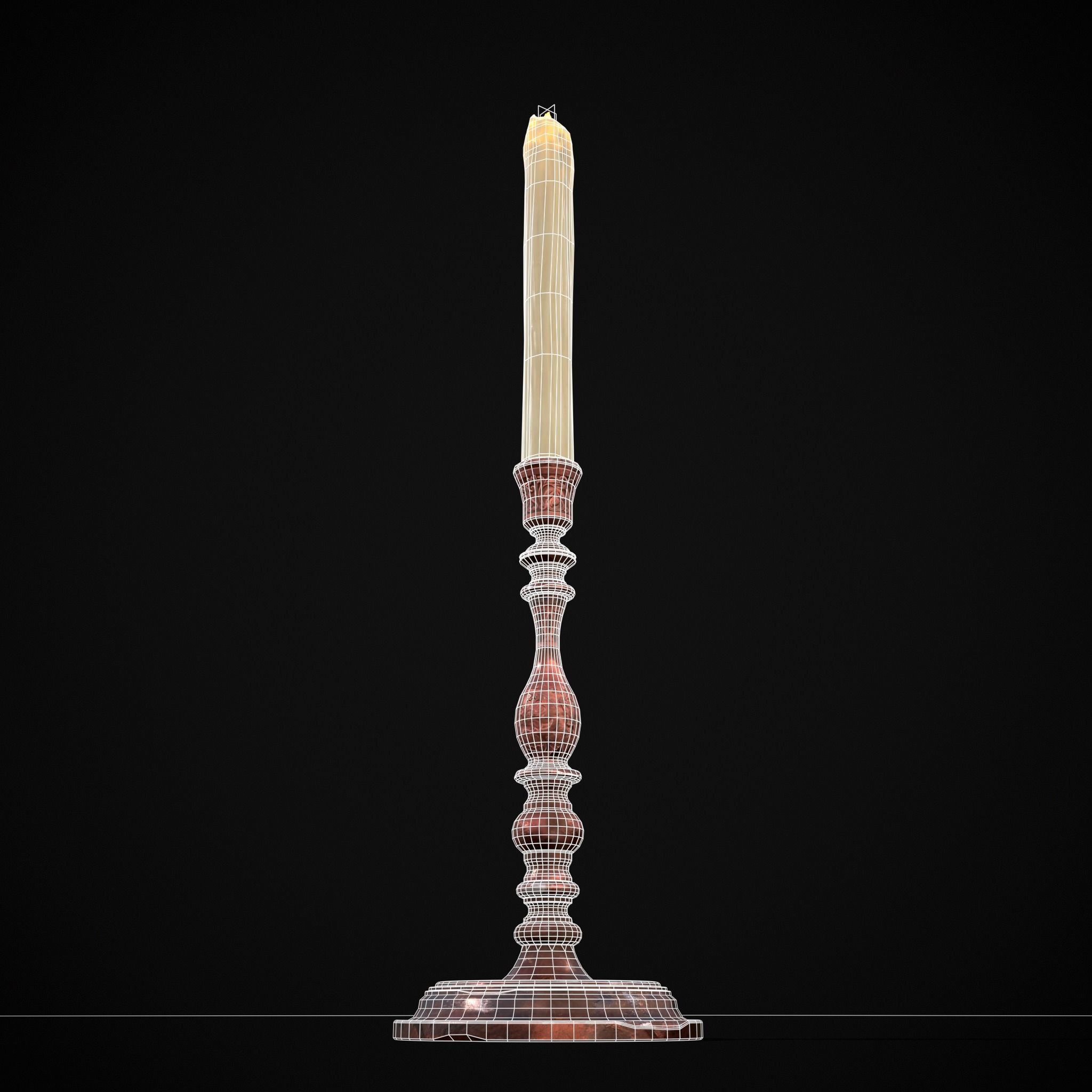 3D model Thin Elegant Candle Stick VR / AR / low-poly | CGTrader