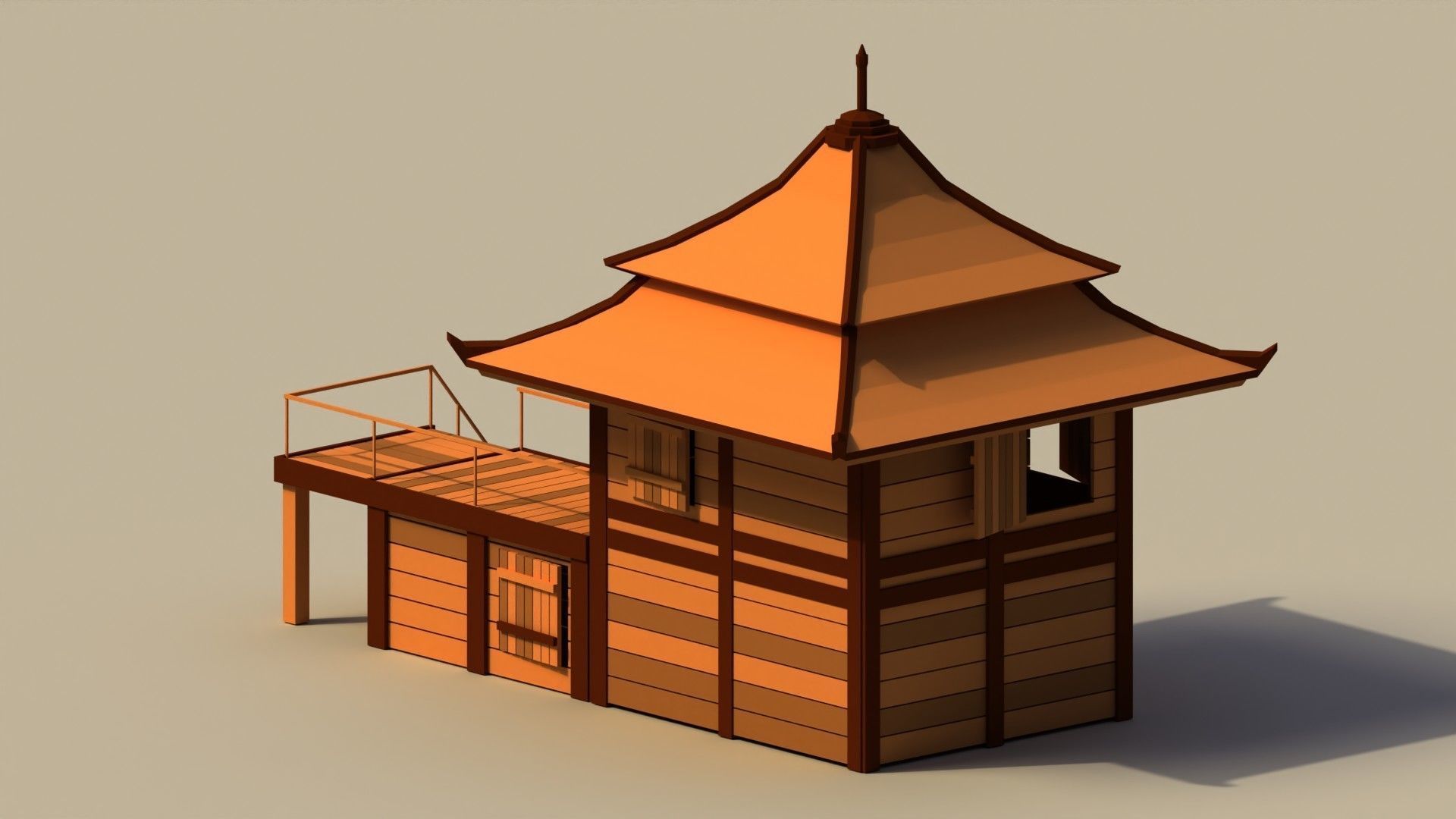 3D model Low Poly Traditional Japanese House VR / AR / low-poly | CGTrader