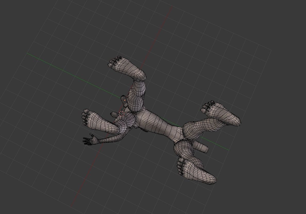 Humanoid Four Legged Creature Alien Ralph BASE MESH free 3D model ...