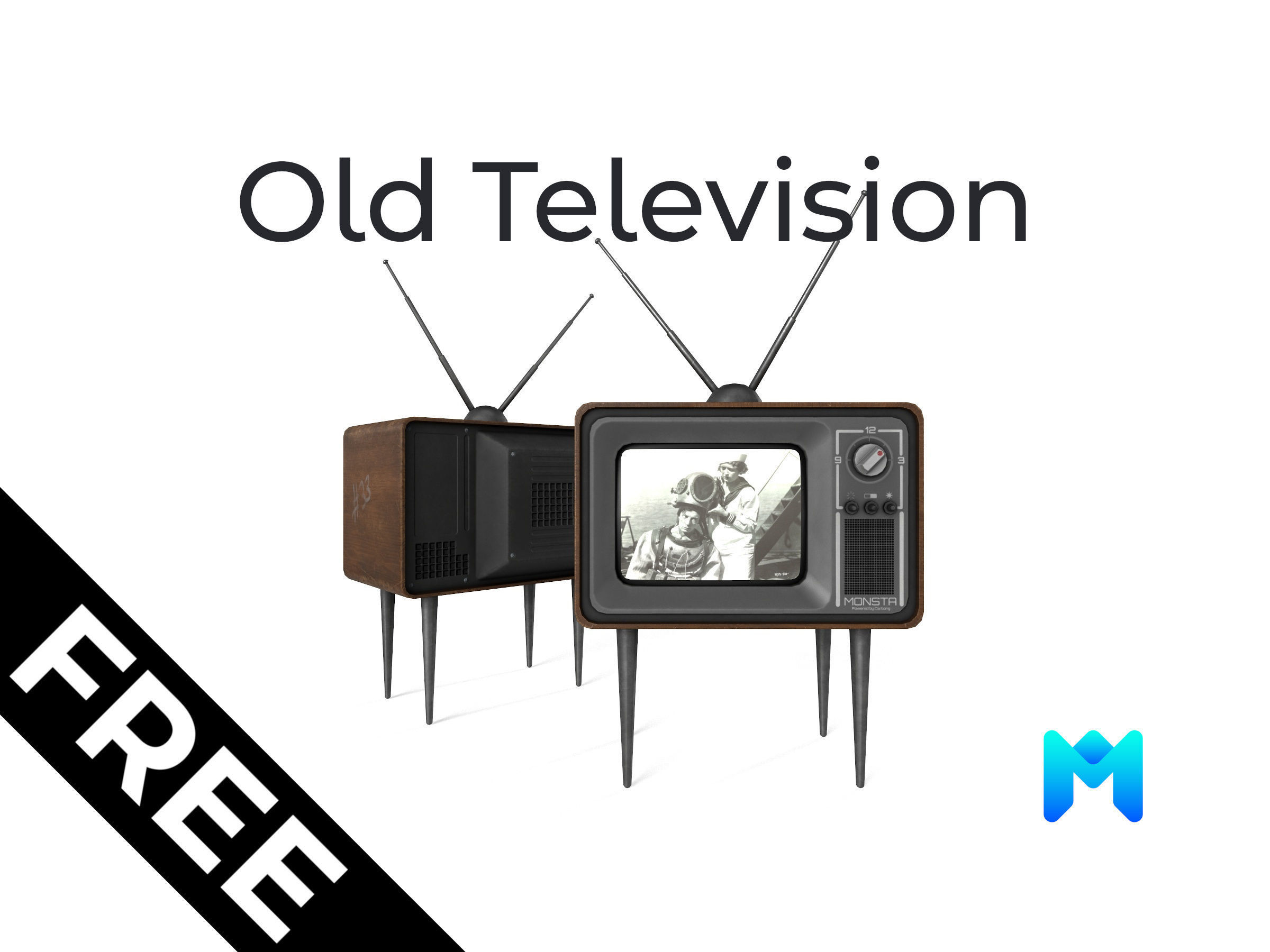 Old television game prop free VR / AR / low-poly 3D model | CGTrader