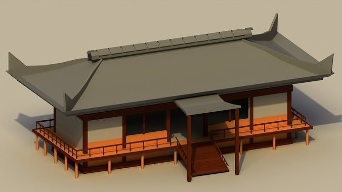 3D model Low Poly Traditional Japanese House 3 VR / AR / low-poly ...