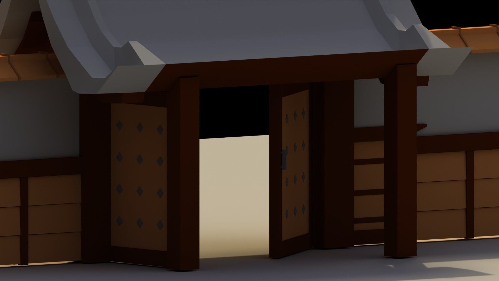 3D model Low Poly Japanese Gate VR / AR / low-poly | CGTrader