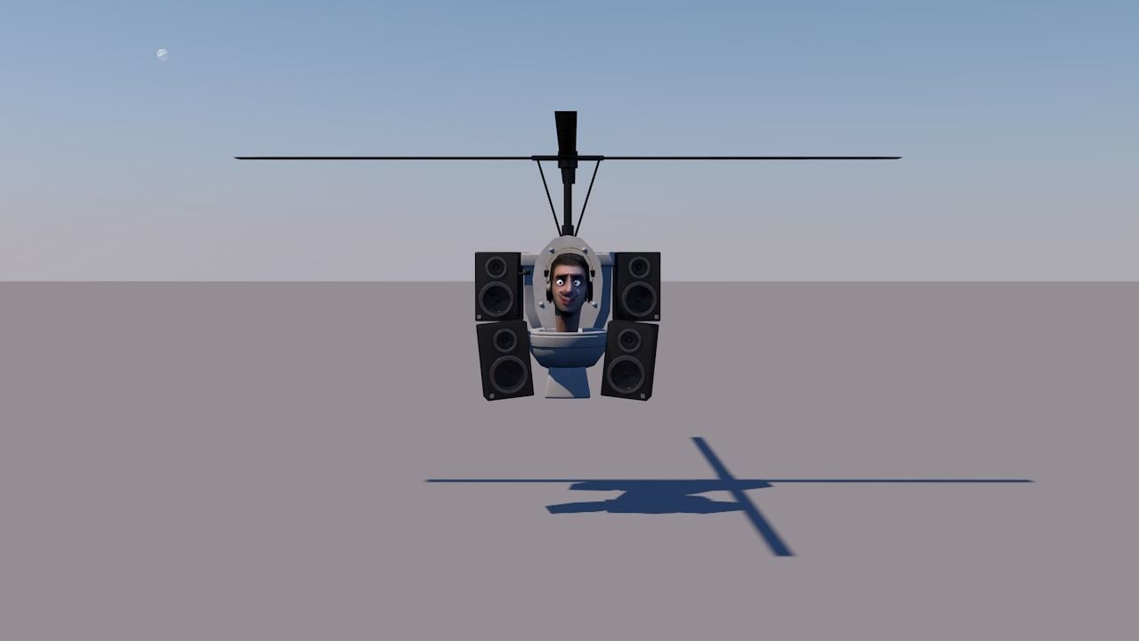 3D model Skibidi Toilet Helicopter Low-poly 3D model VR / AR / low-poly ...