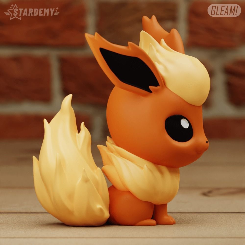 Flareon Chibi Pokemon 2 Models Easy Print no Support 3D model 3D printable | CGTrader