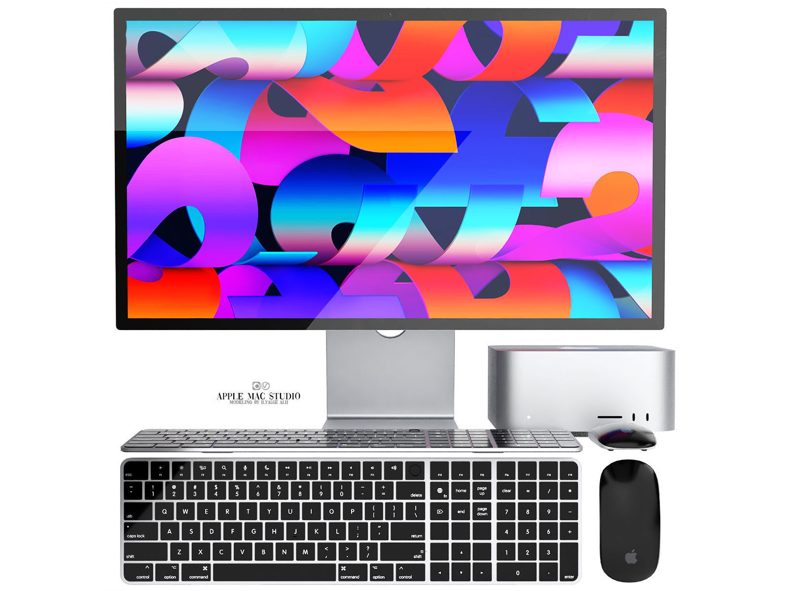 apple mac studio pc set with display 3D model | CGTrader