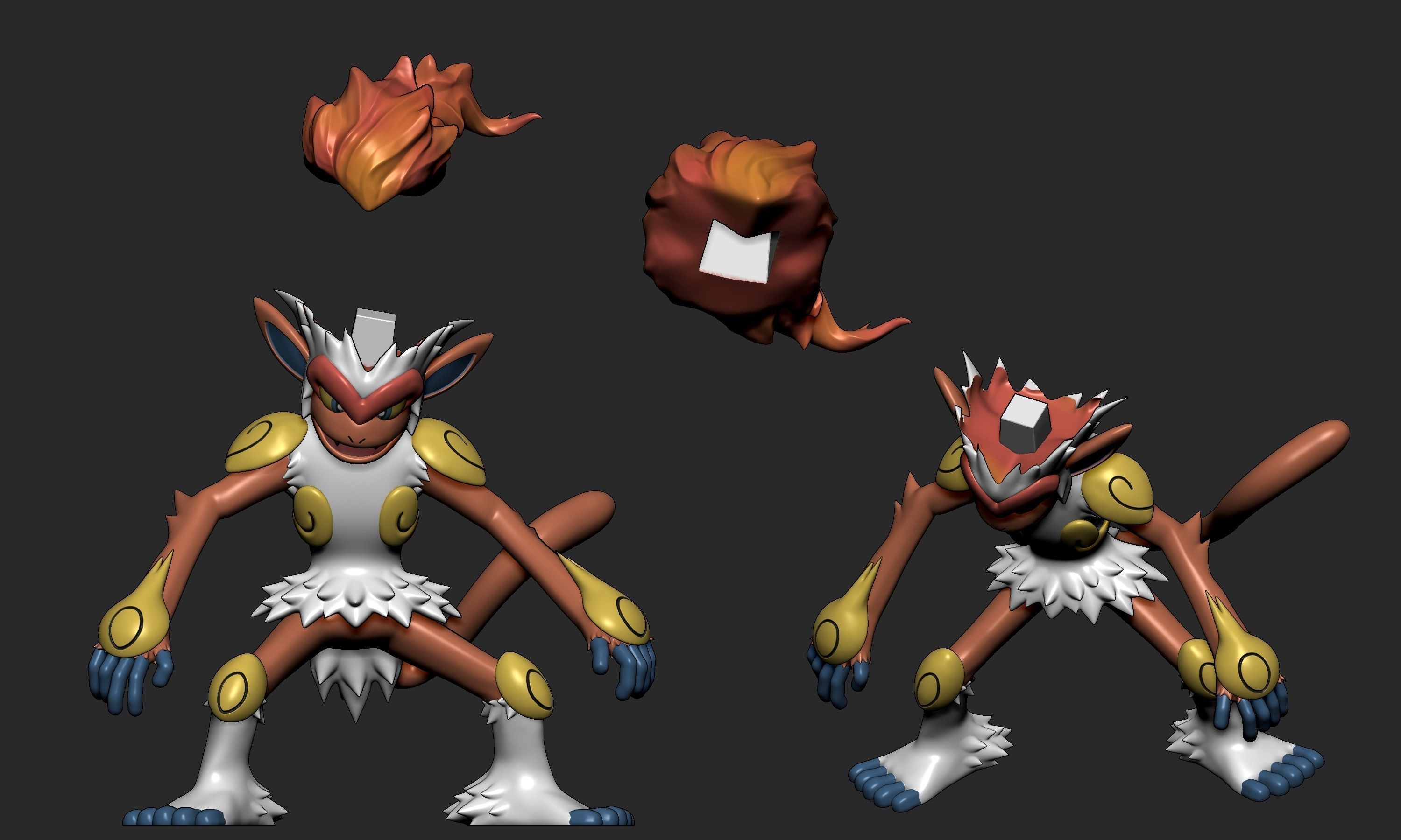 Pokemon - Infernape with 2 poses 3D model 3D printable | CGTrader