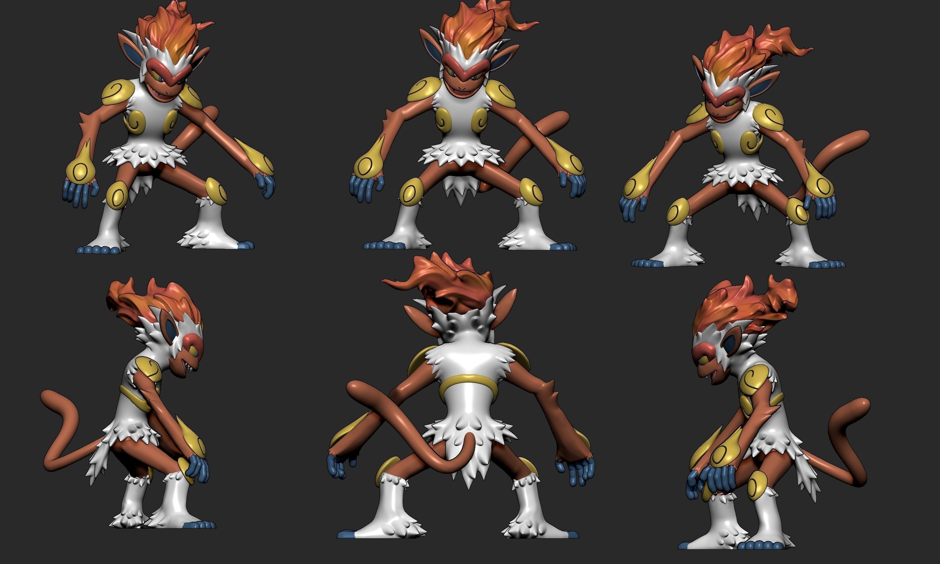 Pokemon - Infernape with 2 poses 3D model 3D printable | CGTrader