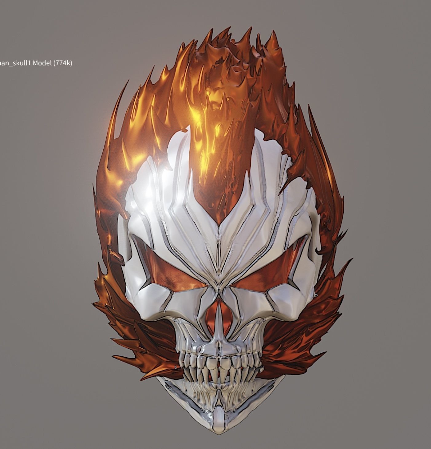 Ghost rider head sculpt 3D model 3D printable | CGTrader
