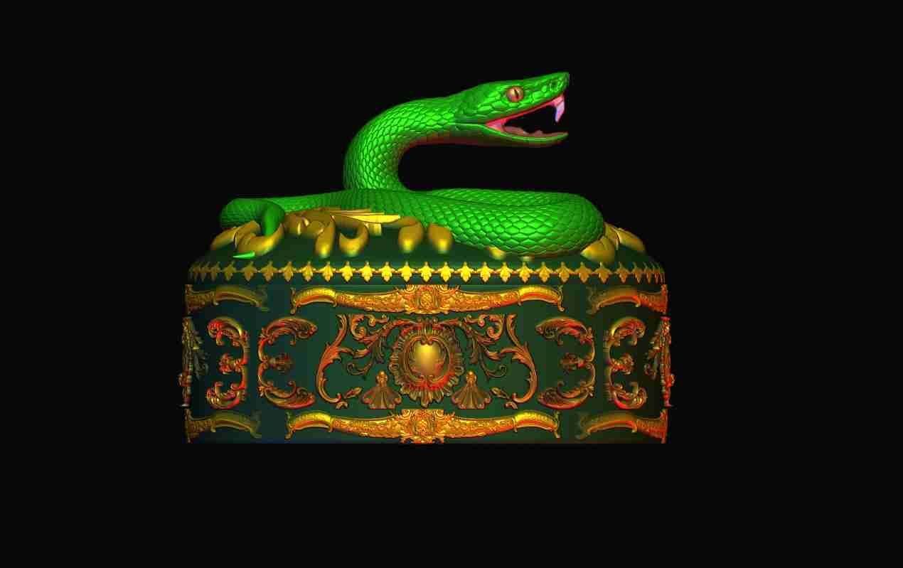 Snake Oval Gift Storage Box 3D model 3D printable | CGTrader