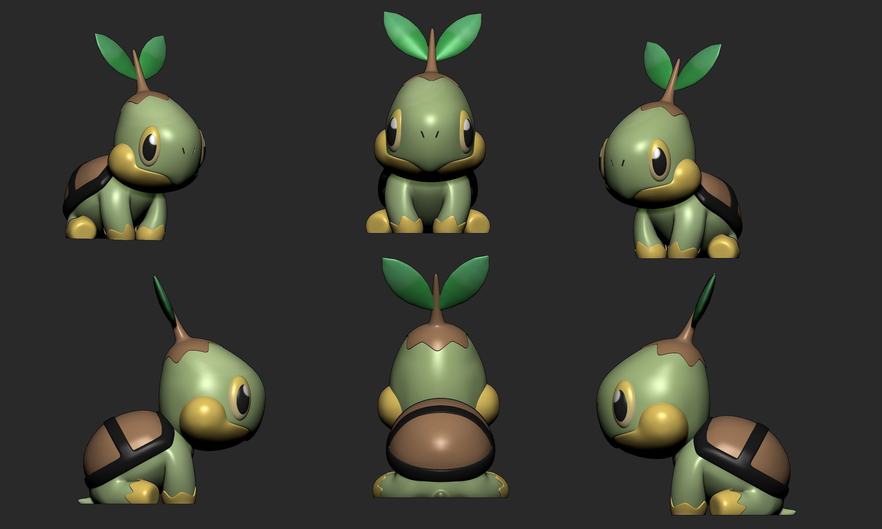 Pokemon - Turtwig with 2 poses 3D model 3D printable | CGTrader