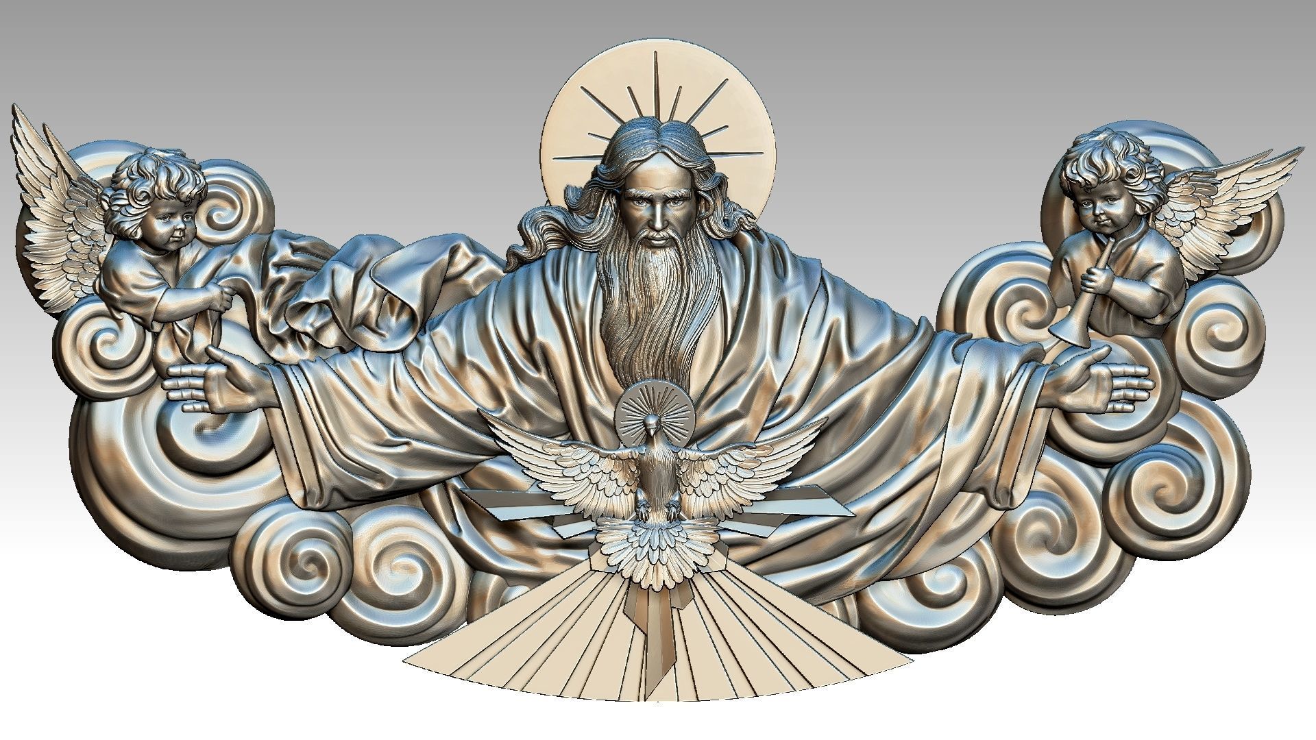 The Triune God reliefs 3D model 3D printable | CGTrader